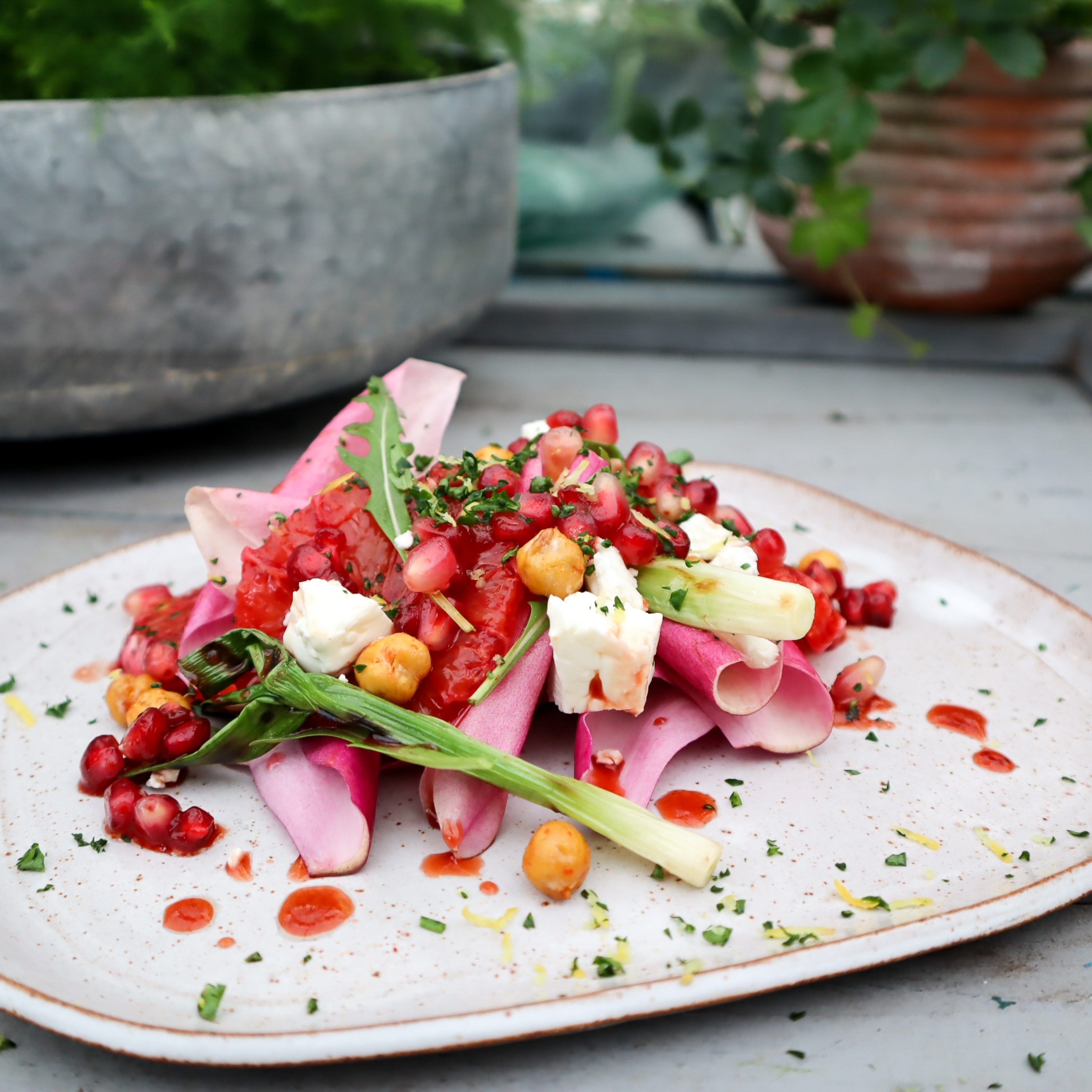 Duchy magnolia, blood orange & pomegranate salad